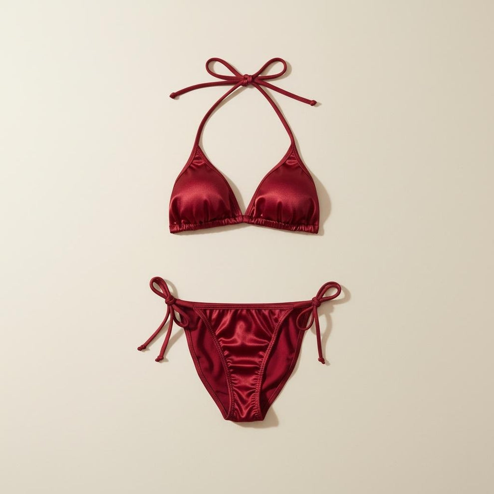 Satin Silk Bikini Set – Intimate Lingerie Club